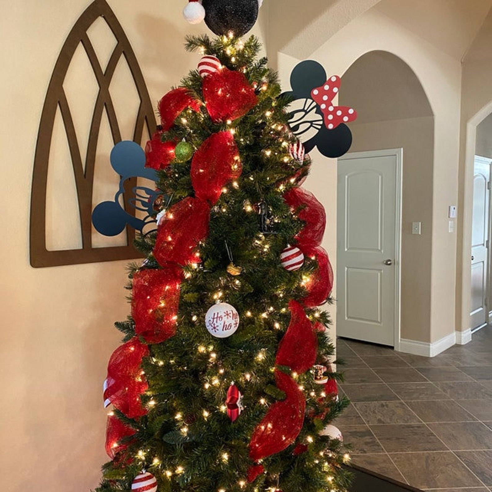 Mr Mouse & Miss Mouse Tree Topper | Peeking Christmas Tree Decor ...