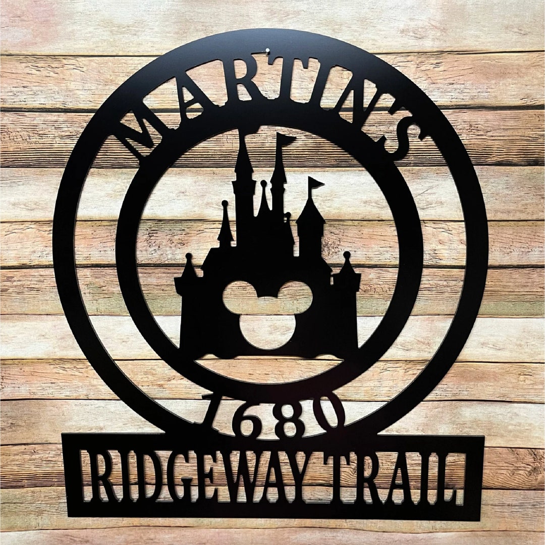 Mickey Castle - Hanging Welcome Address or Family Name Decor - 3 Custom ...