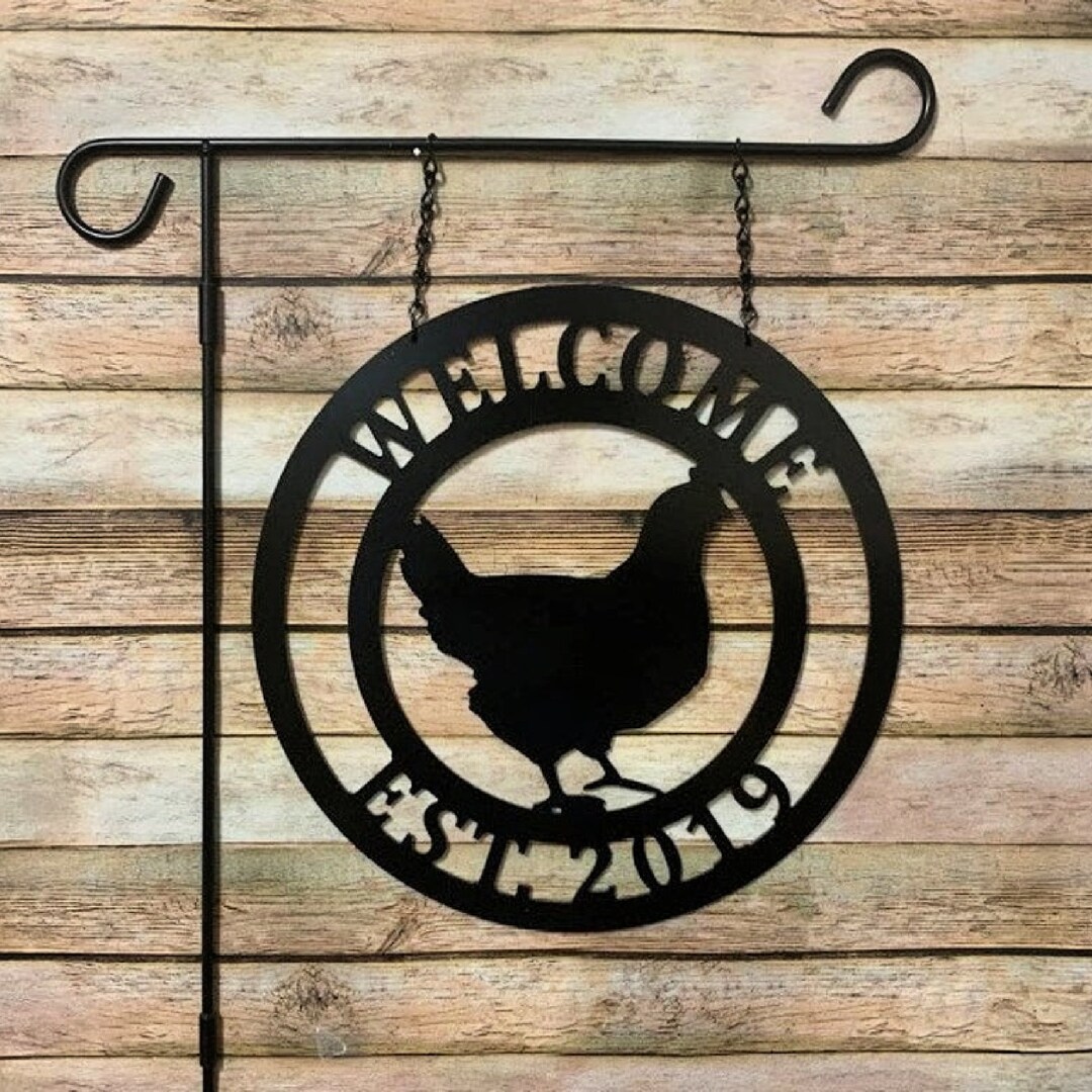 Personalized Farm Sign - Chicken Design | 14" Rustic Farm Decor ...