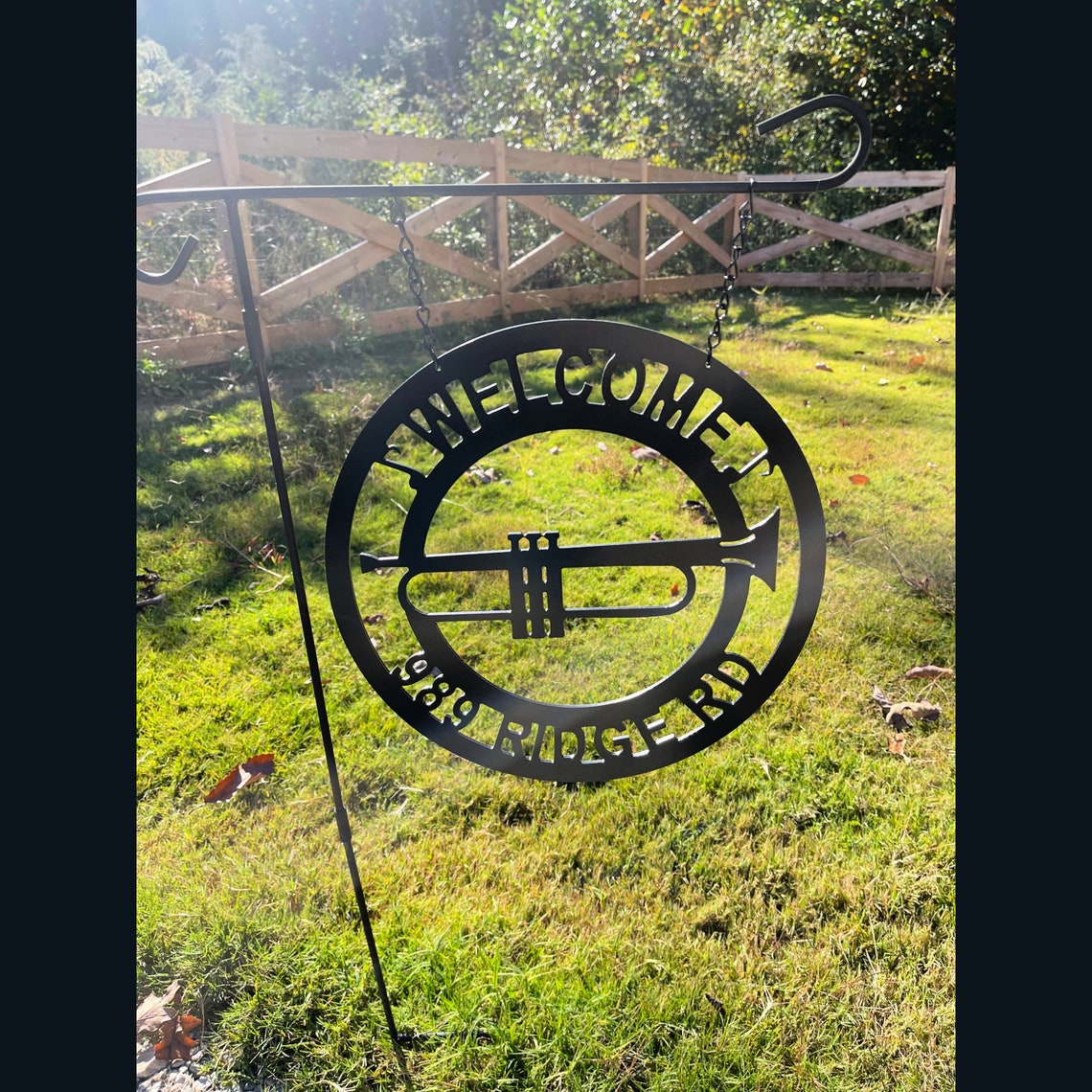 Trumpet Player - Music Family Hanging Welcome Address or Name Decor ...