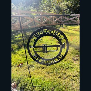 Trumpet Player - Music Family Hanging Welcome Address or Name Decor ...
