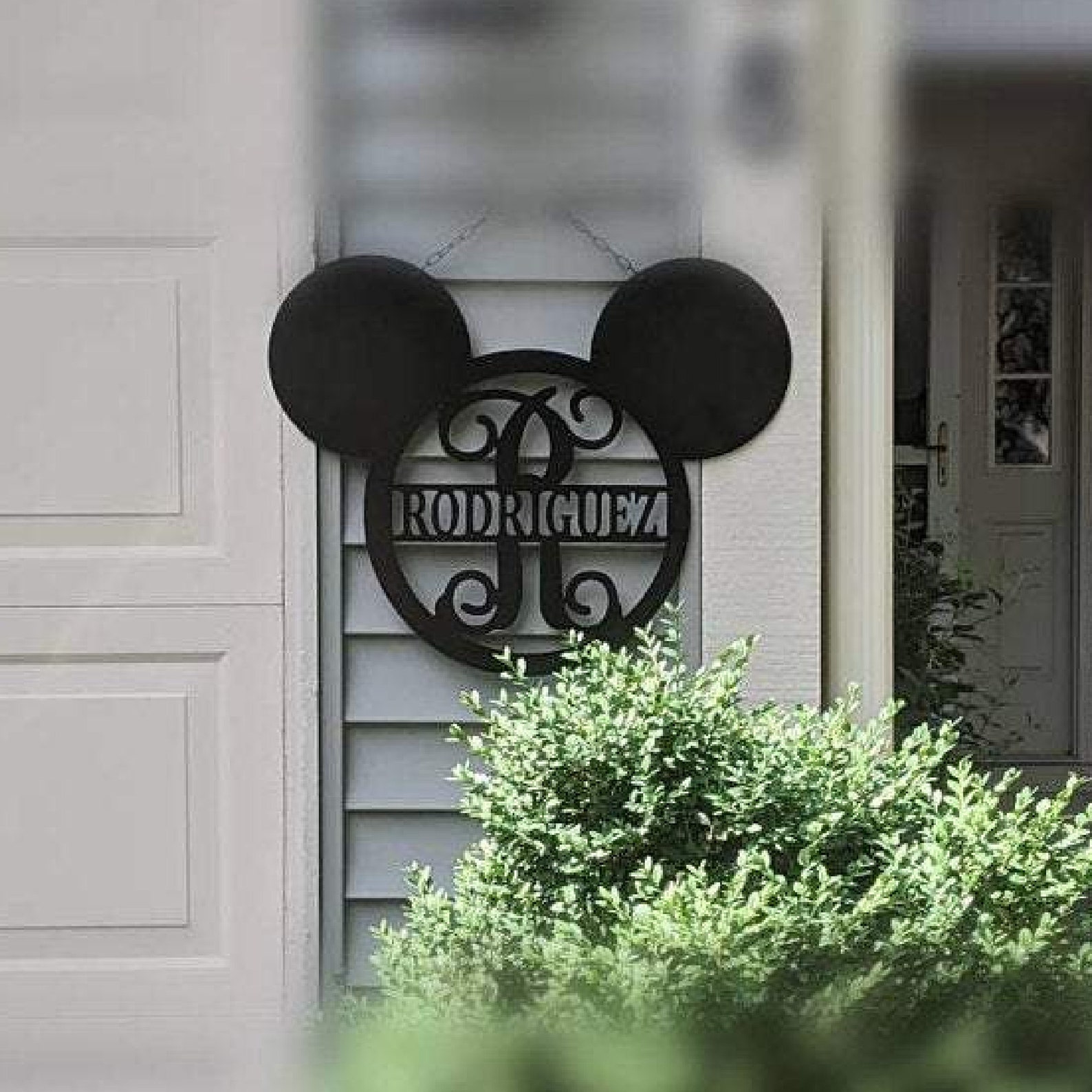 Mickey Silhouette Family Name Monogram Initial Wall/door | Etsy