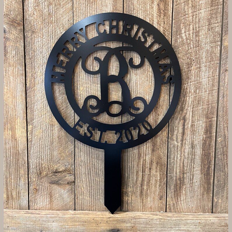 Merry Christmas Personalized Monogram Tree Topper Family - Etsy