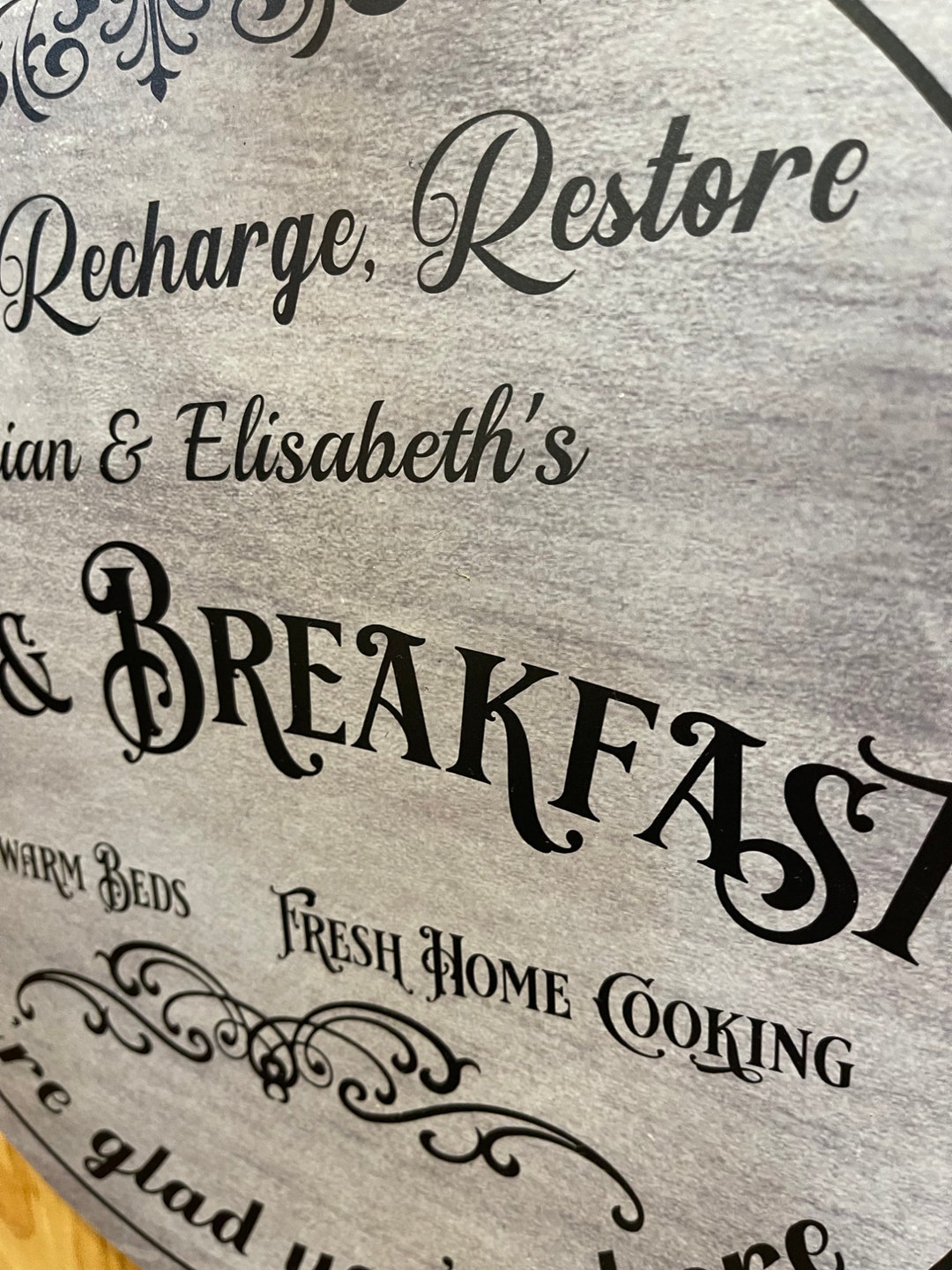 Bed & Breakfast - Personalized Signs | Rustic Gray Slate or Whitewash ...