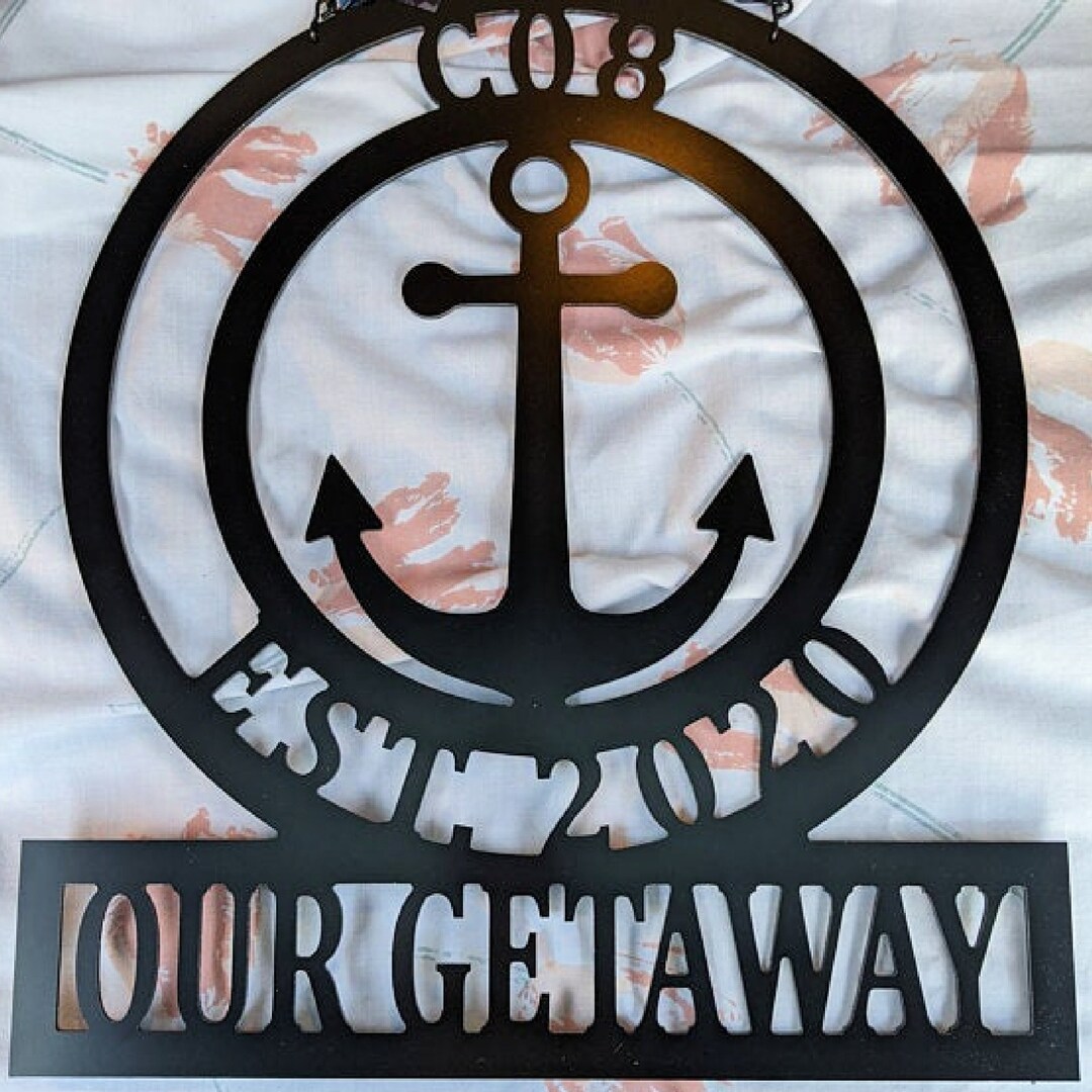 Personalized Nautical Anchor Sign – Custom Beach House Decor, Metal ACM ...