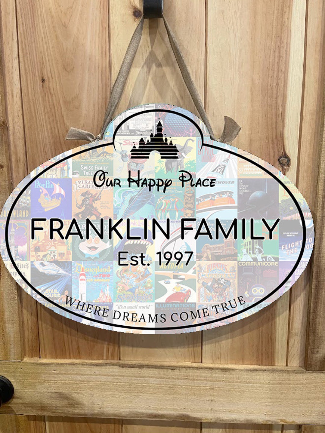 Disney Name Badge Sign - Classic Disney Attraction Poster Theme - Front ...