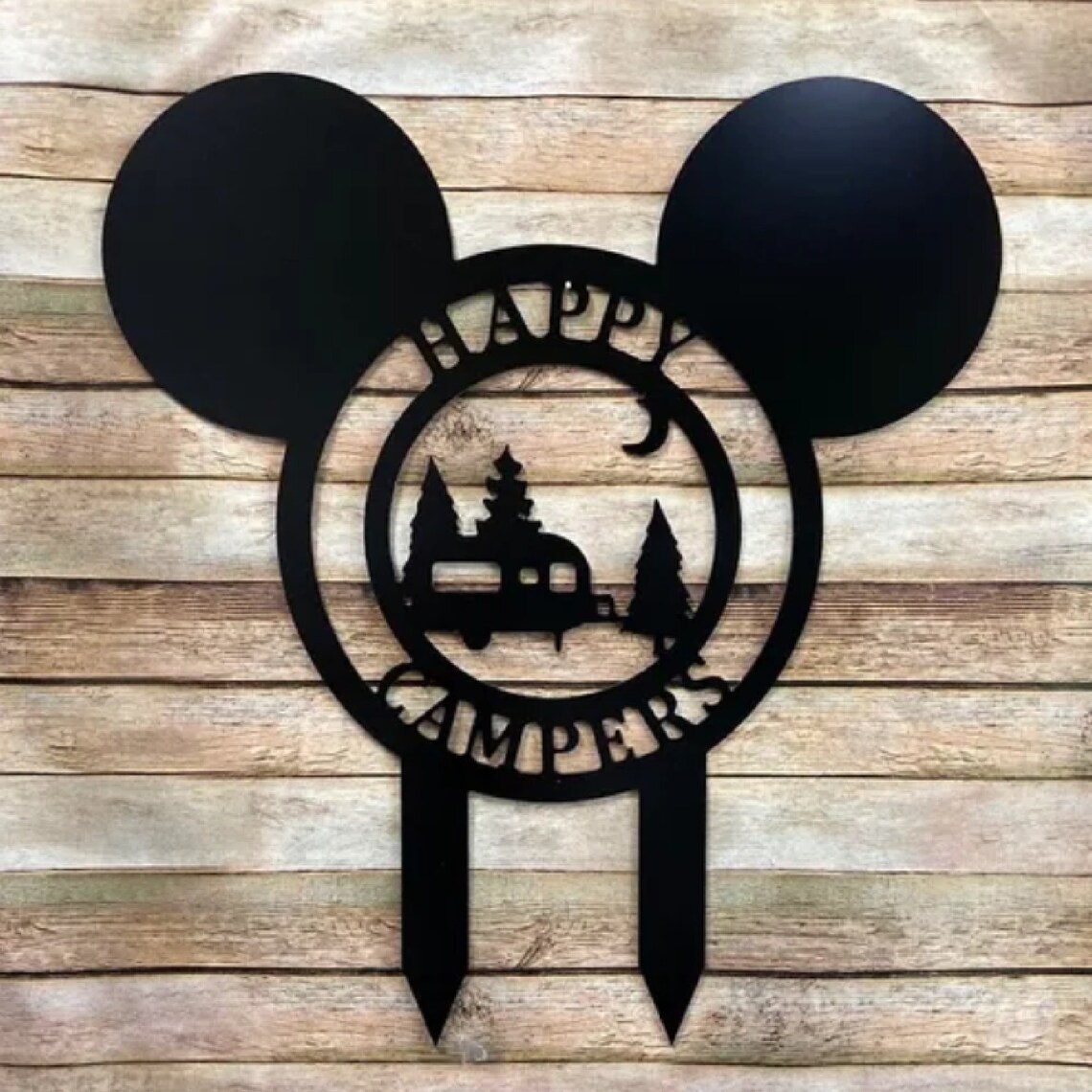 Happy Camper Mickey Mouse Inspired Yard Decor/sign Stakes - Etsy