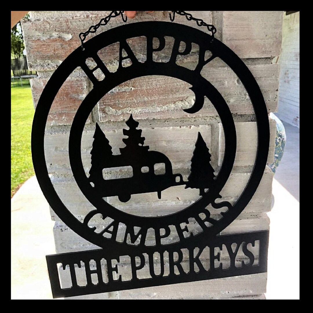 Camp Sign - Camping Gifts & Camper Family Campsite Decor | Valentine's ...