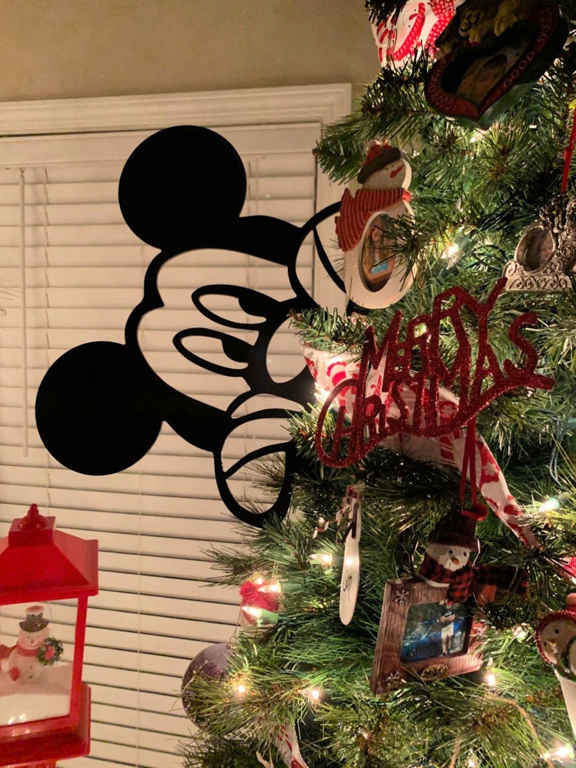 Mr Mouse & Miss Mouse Tree Topper Peeking Christmas Tree - Etsy