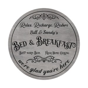 Bed & Breakfast - Personalized Signs | Rustic Gray Slate or Whitewash ...