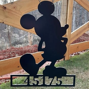 Mickey Mouse Address Number or Family Name Yard or Door Sign - 14", 18 ...