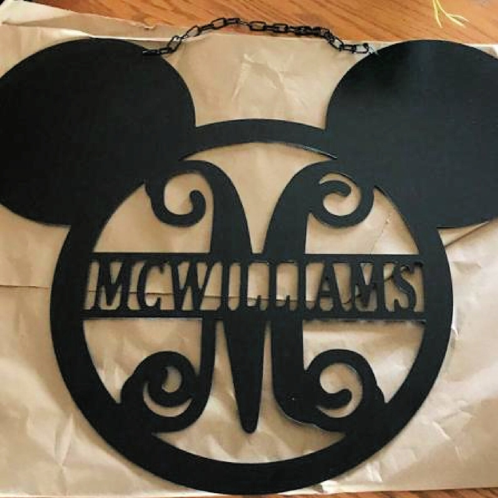 Mickey Silhouette Family Name Monogram Initial Wall/door | Etsy