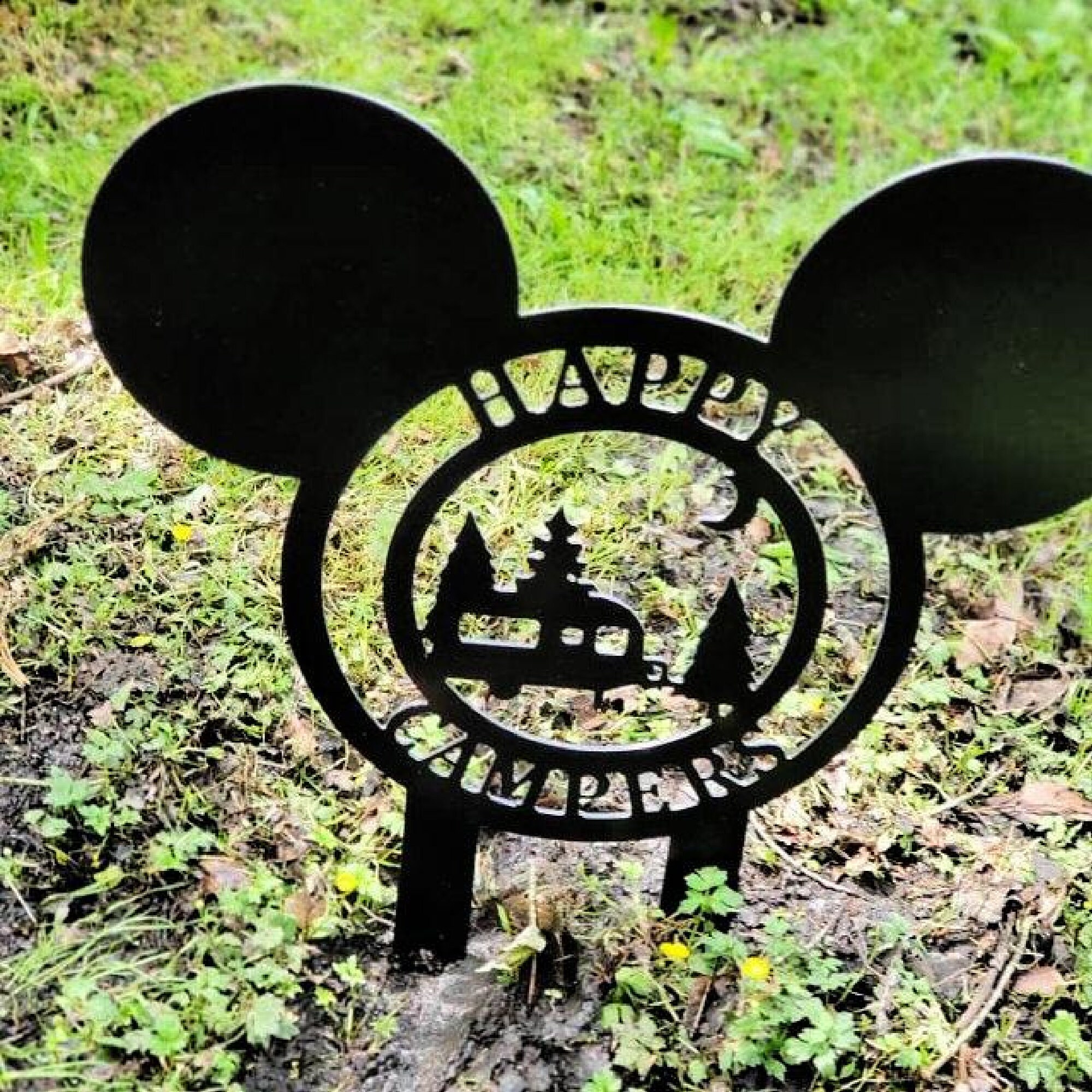 Happy Camper Mickey Mouse Inspired Yard Decor/sign Stakes - Etsy
