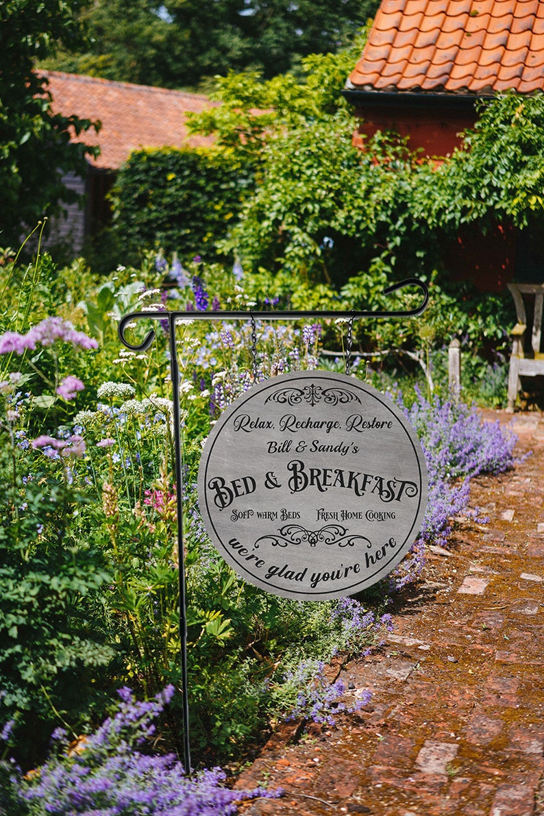 Bed & Breakfast - Personalized Signs | Rustic Gray Slate or Whitewash ...
