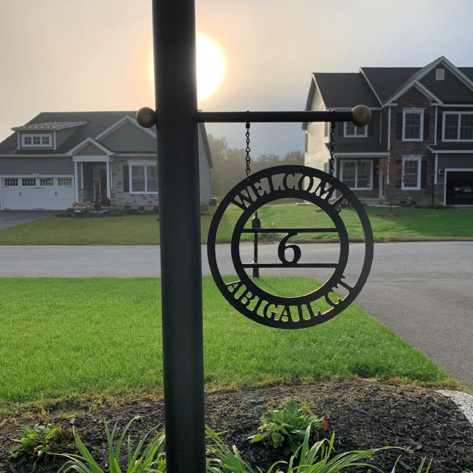 House Address Plaque W/ Street Name Personalized Lamp Post - Etsy