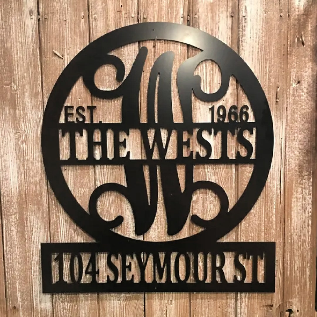 Family Name Signs - Split Letter Monogram Gift Decor - Personalized ...