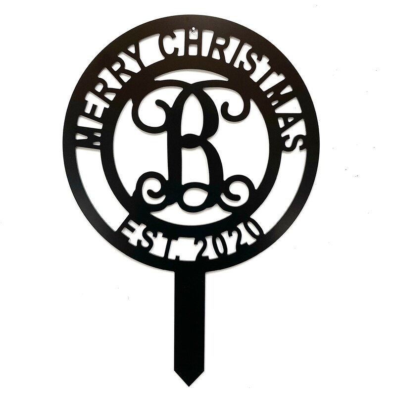 Merry Christmas Personalized Monogram Tree Topper Family - Etsy