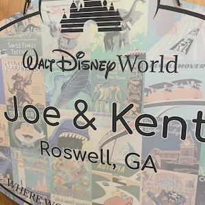 Disney Name Badge Sign - Classic Disney Attraction Poster Theme - Front ...