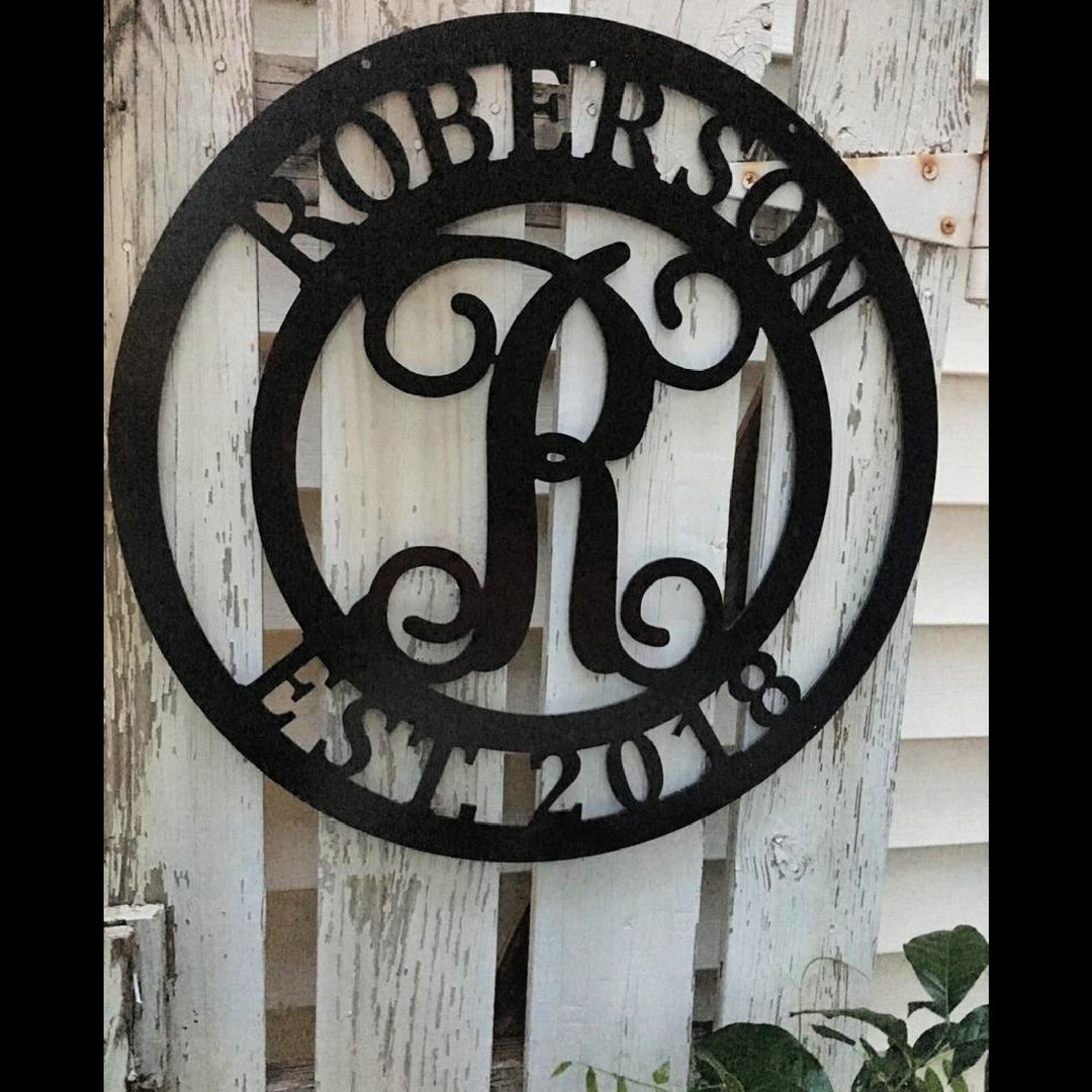 Monogram Metal ACM Door Decor | Personalized Birthday Gift Idea ...