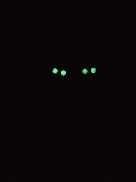 Green Glowing Eyes In The Dark