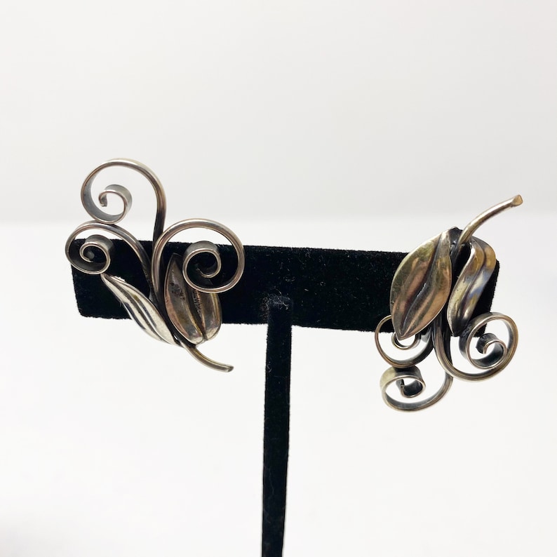 190 Vintage Napier Sterling Silver Leaves Bracelet and Earrings Jewelry ...
