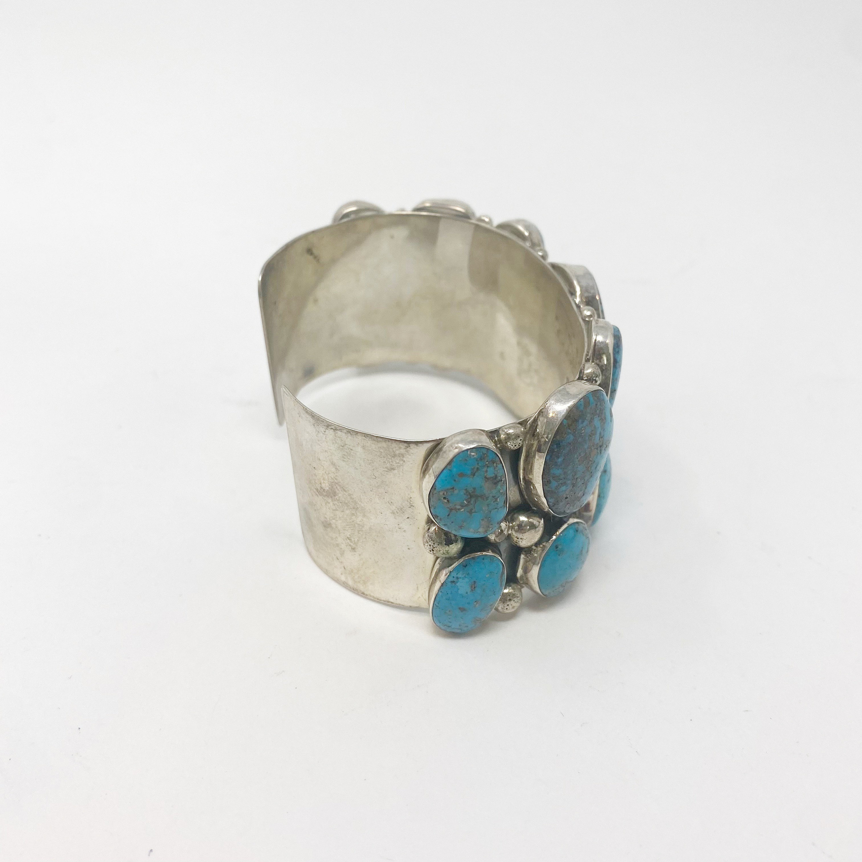 635 Nakai Navajo BB Turquoise Silver Cuff Bracelet Native American - Etsy