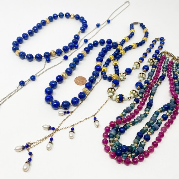 604 Seven Beaded Necklaces with Lapis Lazuli - Gem