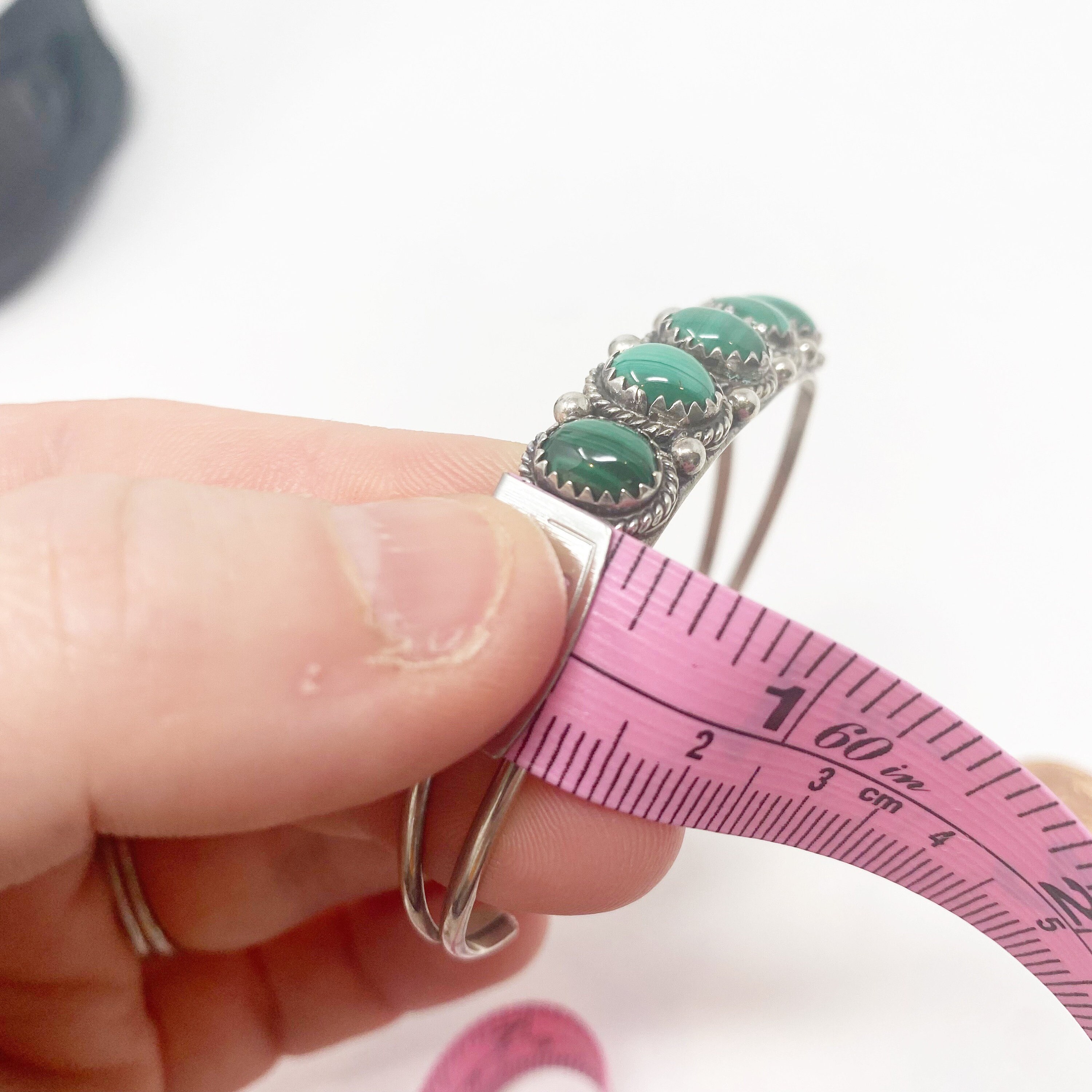 626 Vintage Nakai Navajo Sterling Silver Native American Malachite and ...