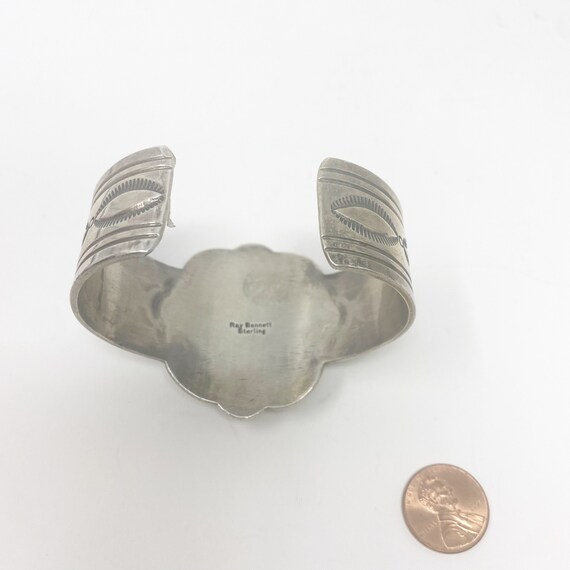 651 Vintage Ray Bennett Navajo Silver And Turquoise C… - Gem