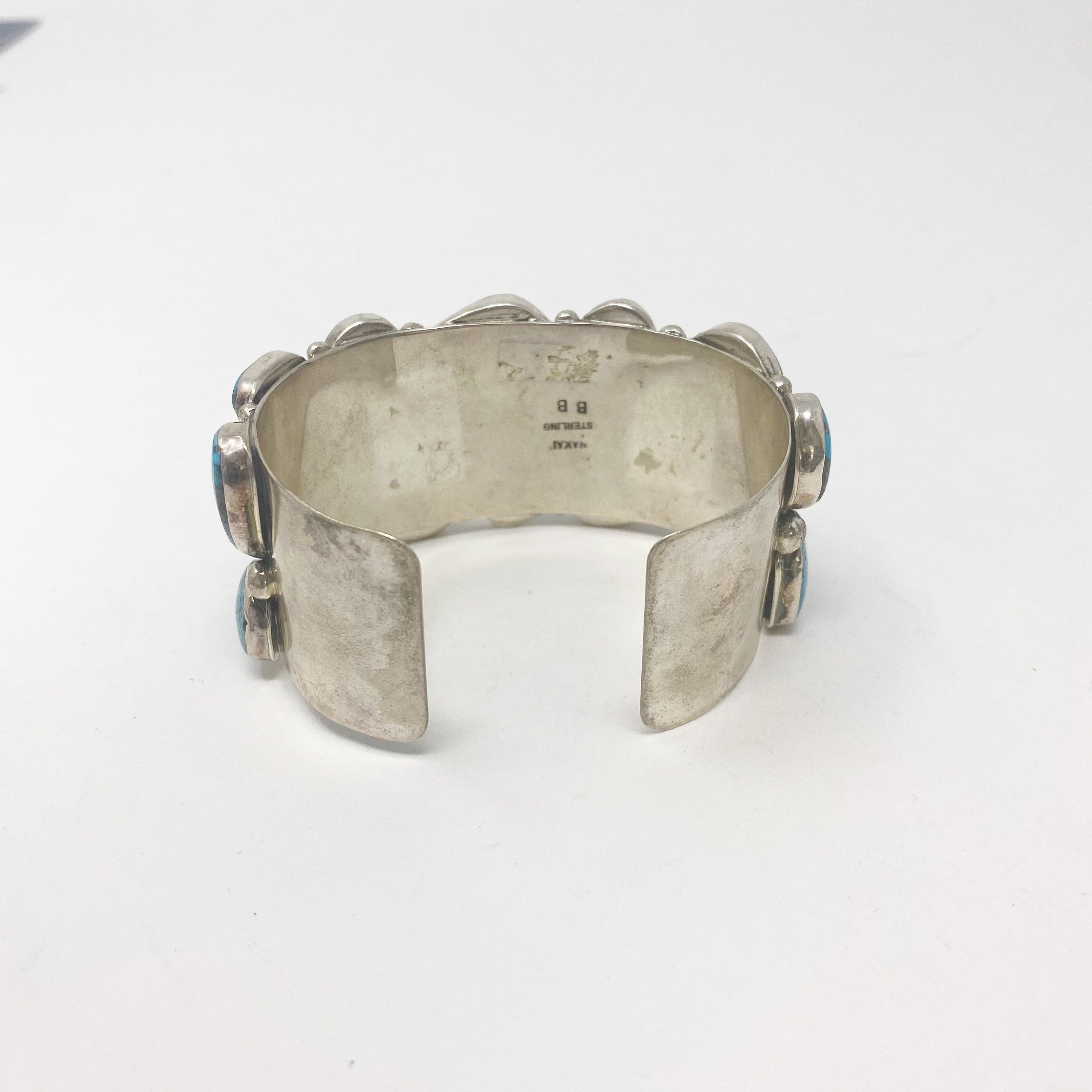 635 Nakai Navajo BB Turquoise Silver Cuff Bracelet Native American - Etsy