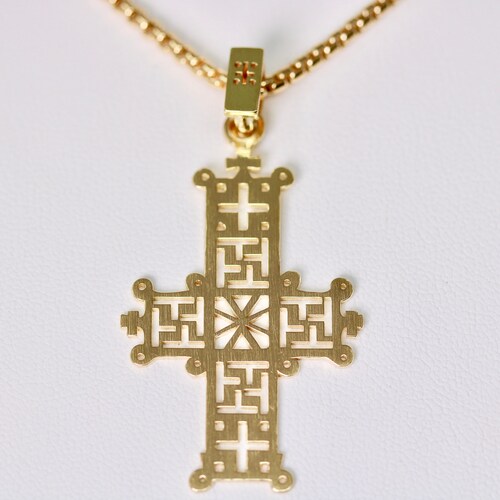 Ethiopian Metal Orthodox Coptic Cross Rasta Beaded Necklace : - Etsy