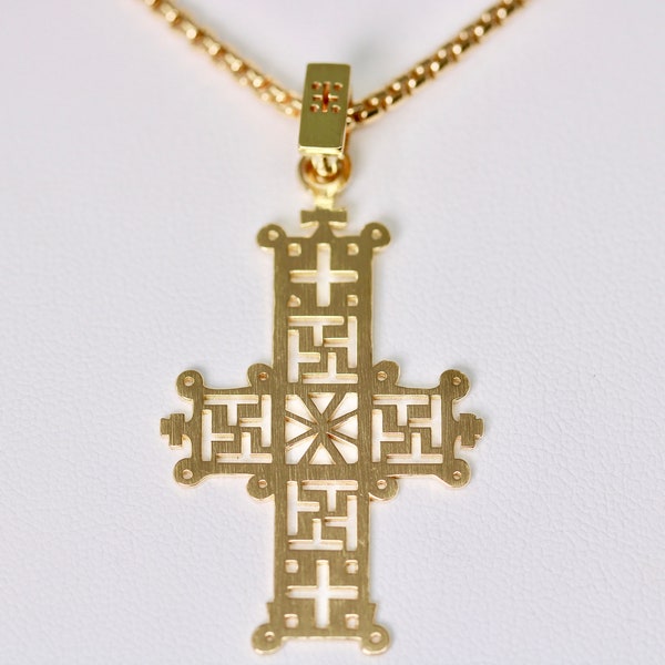 Gold Coptic Cross Pendant - Etsy