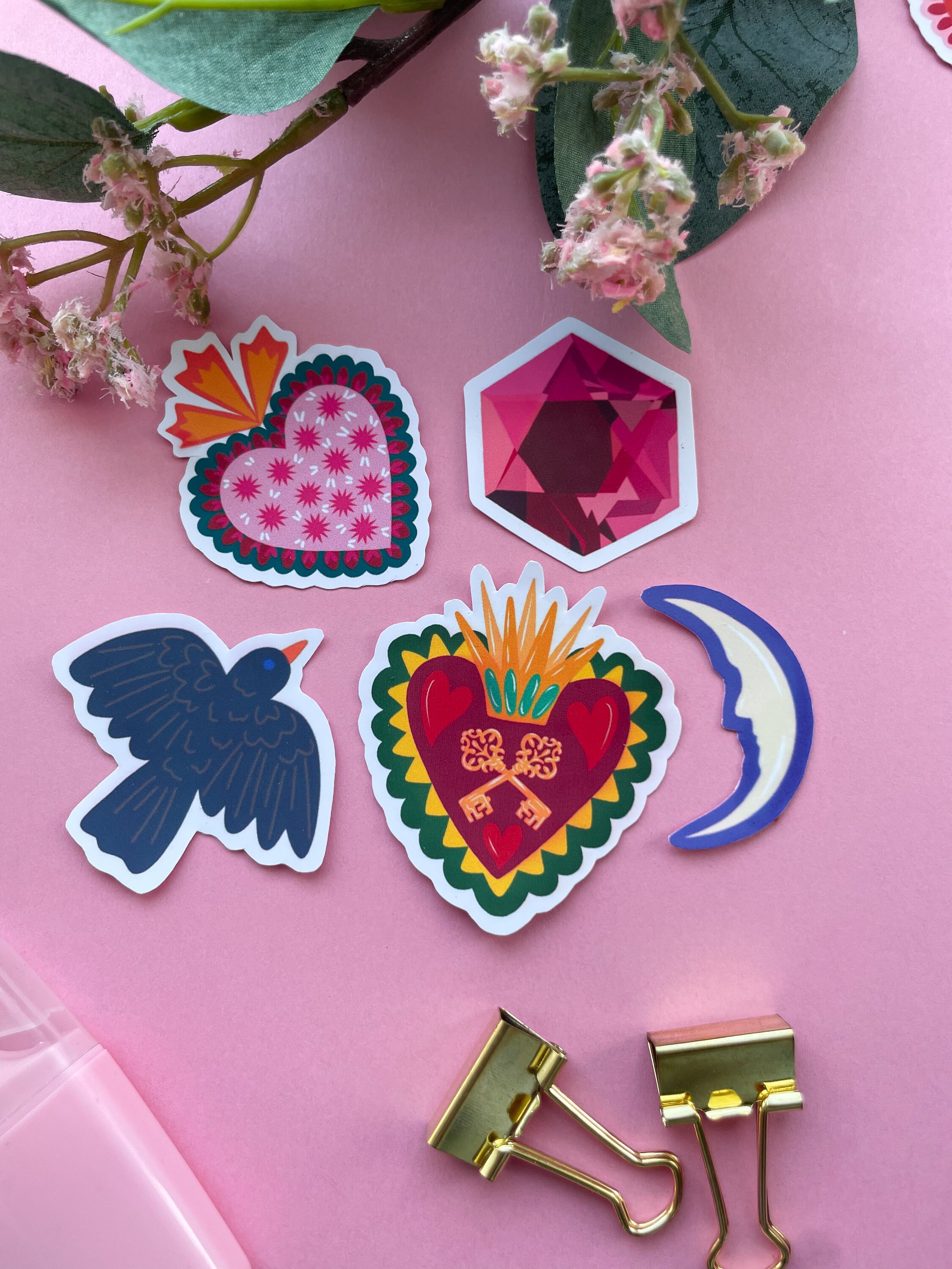 Mexican Sacred Hearts, Milagros Sticker Pack, Sticker Bundle, Heart ...