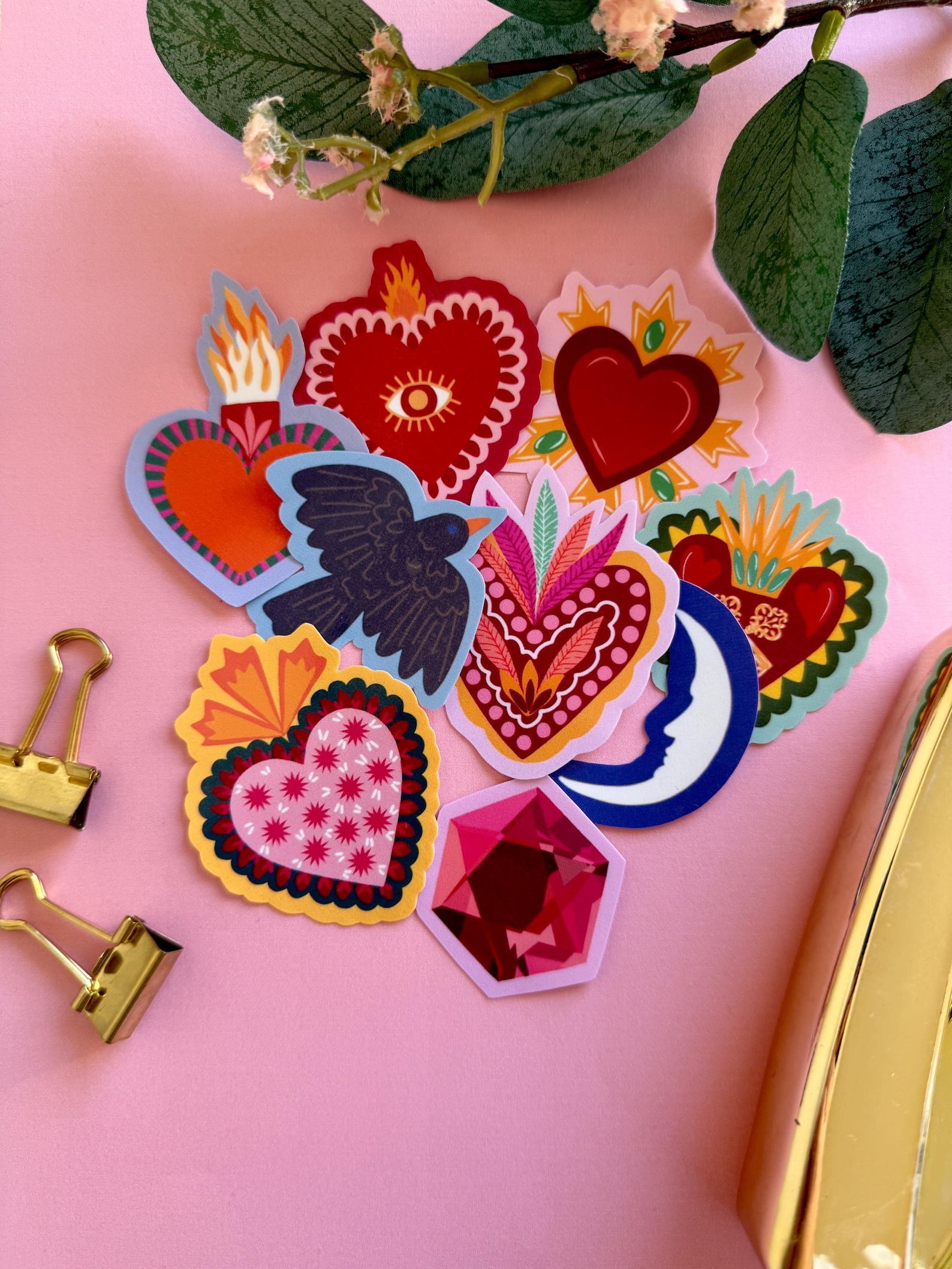 Mexican Sacred Hearts, Milagros Sticker Pack, Sticker Bundle, Heart ...