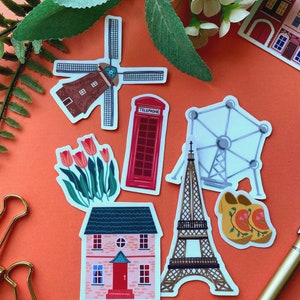 European Cities Sticker Set - Etsy