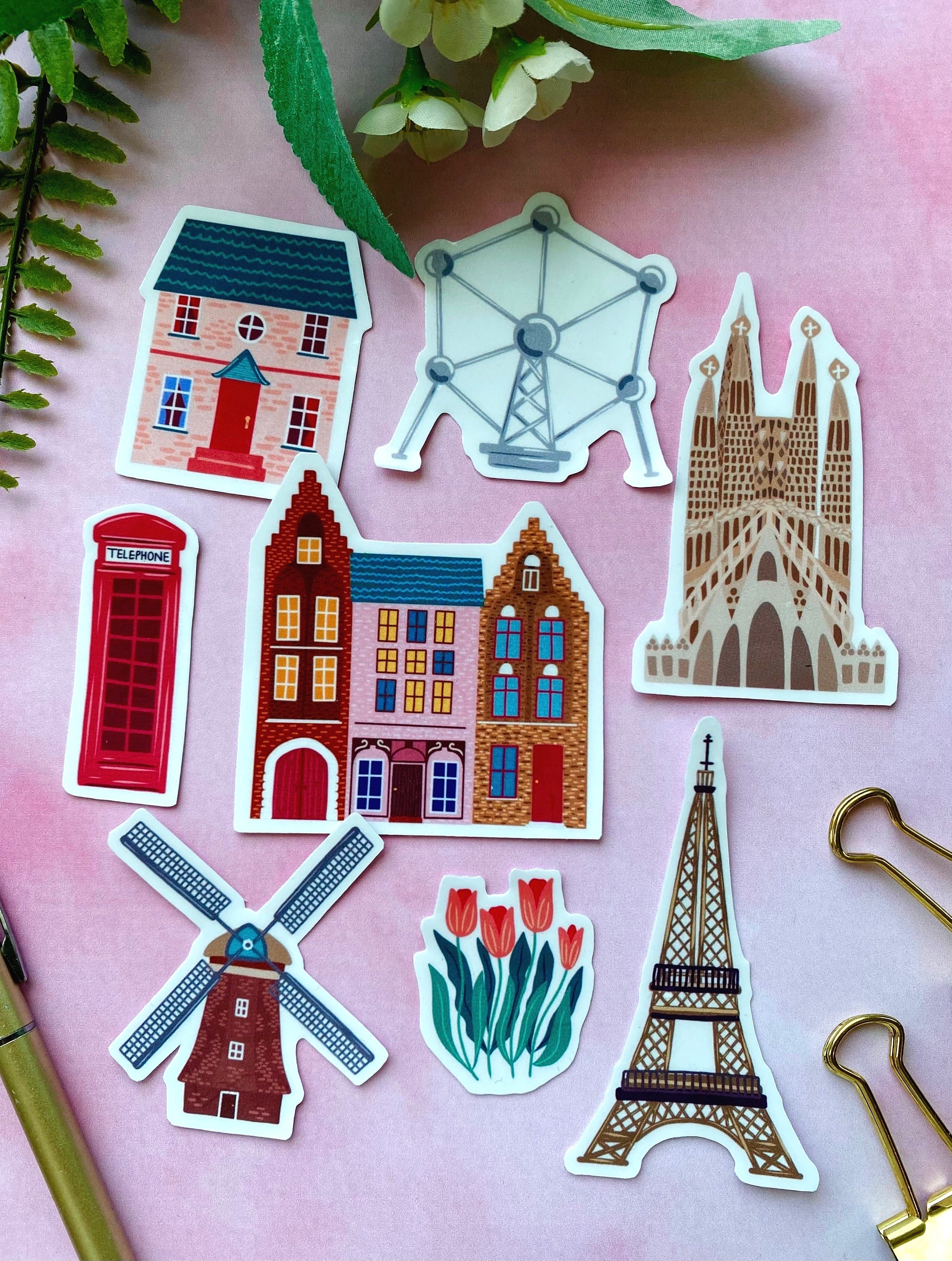 European Cities Sticker Set - Etsy