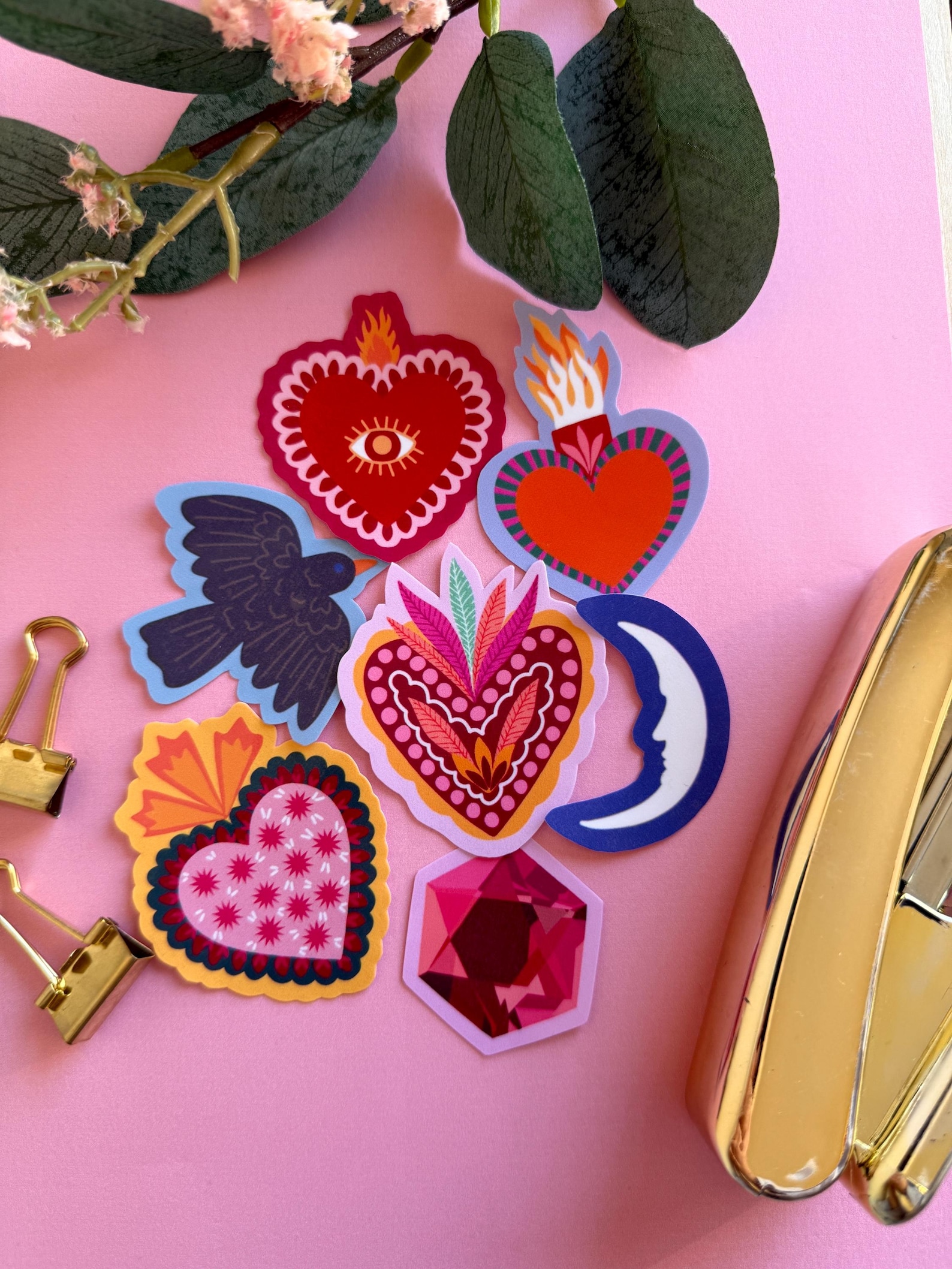 Mexican Sacred Hearts, Milagros Sticker Pack, Sticker Bundle, Heart ...