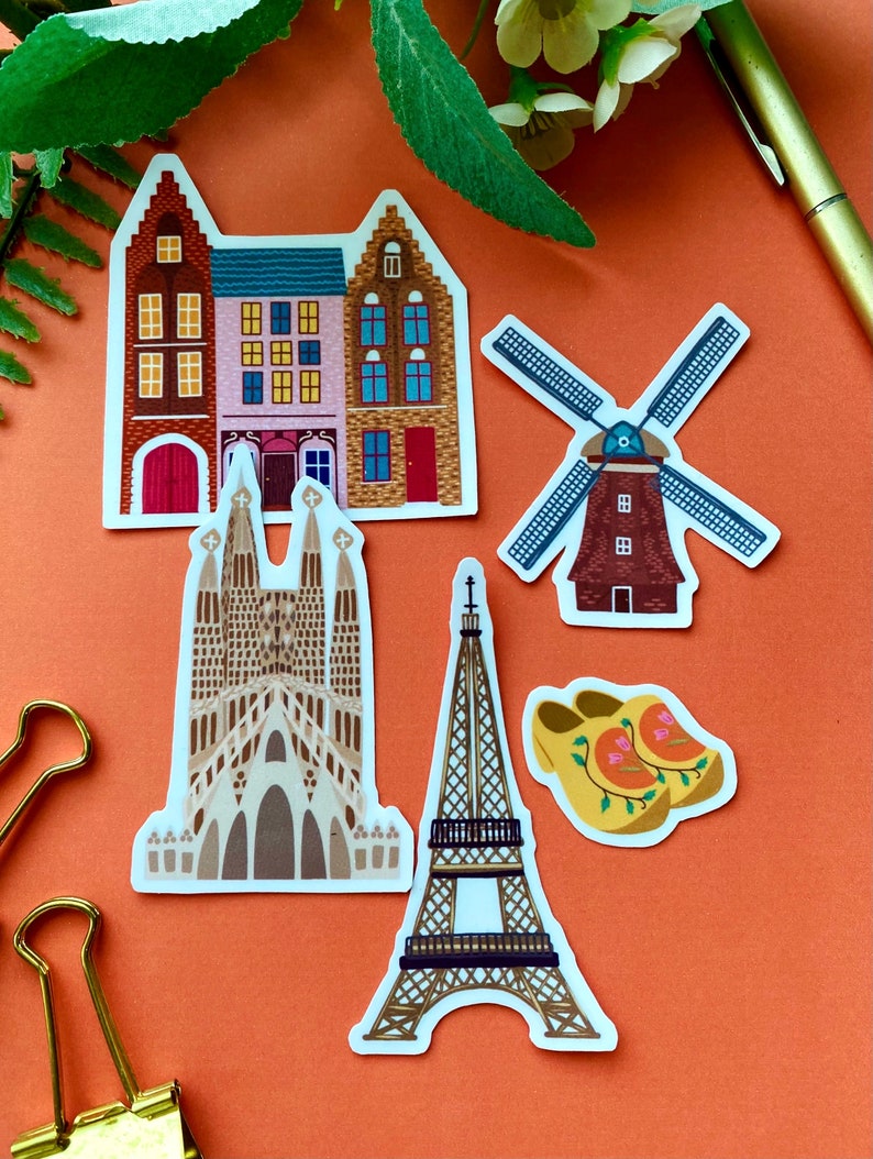 European Cities Sticker Set - Etsy