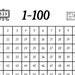 100 Chart digital, Printable - Etsy