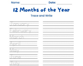 Trace Months of Year - Etsy