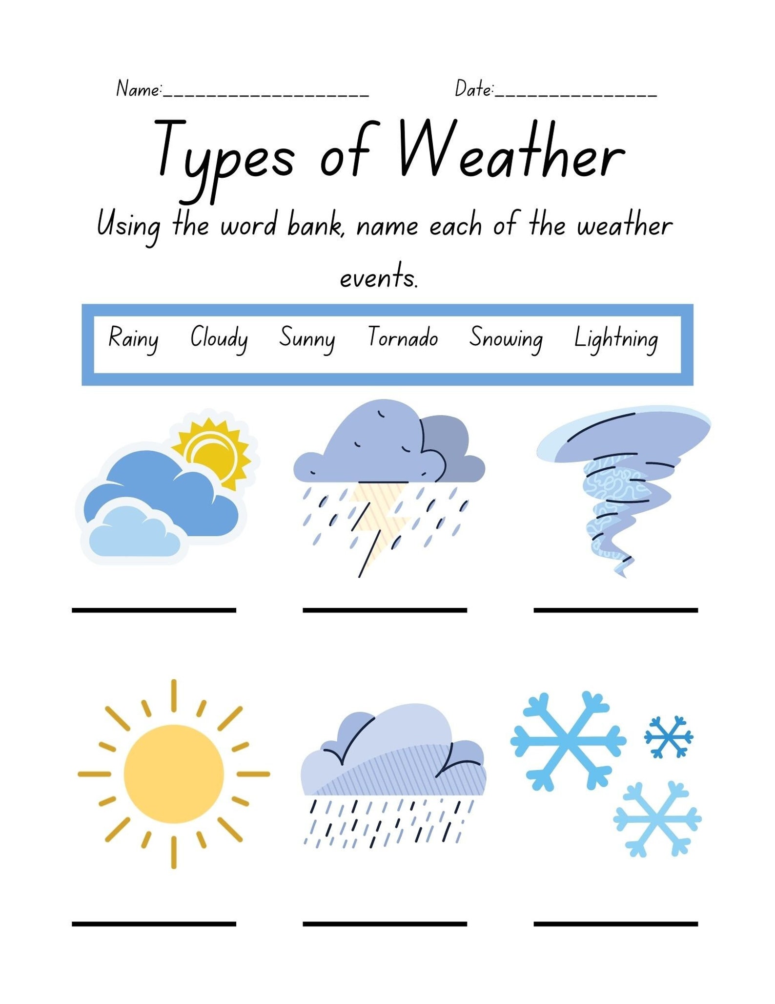 Weather Activity Book ( Digital , Printable, 6 Pages) - Etsy