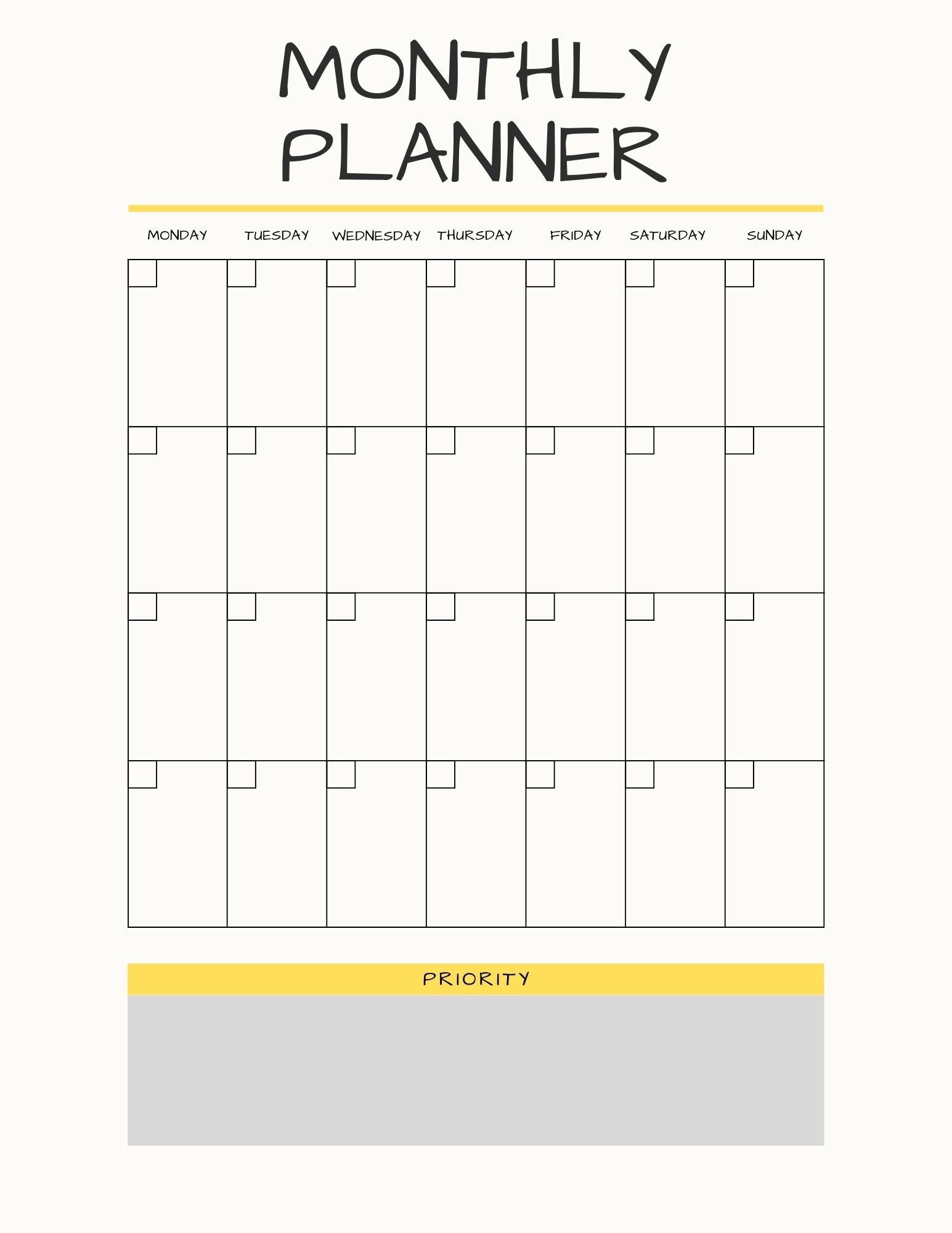 Monthly Planner (digital, Printable) - Etsy