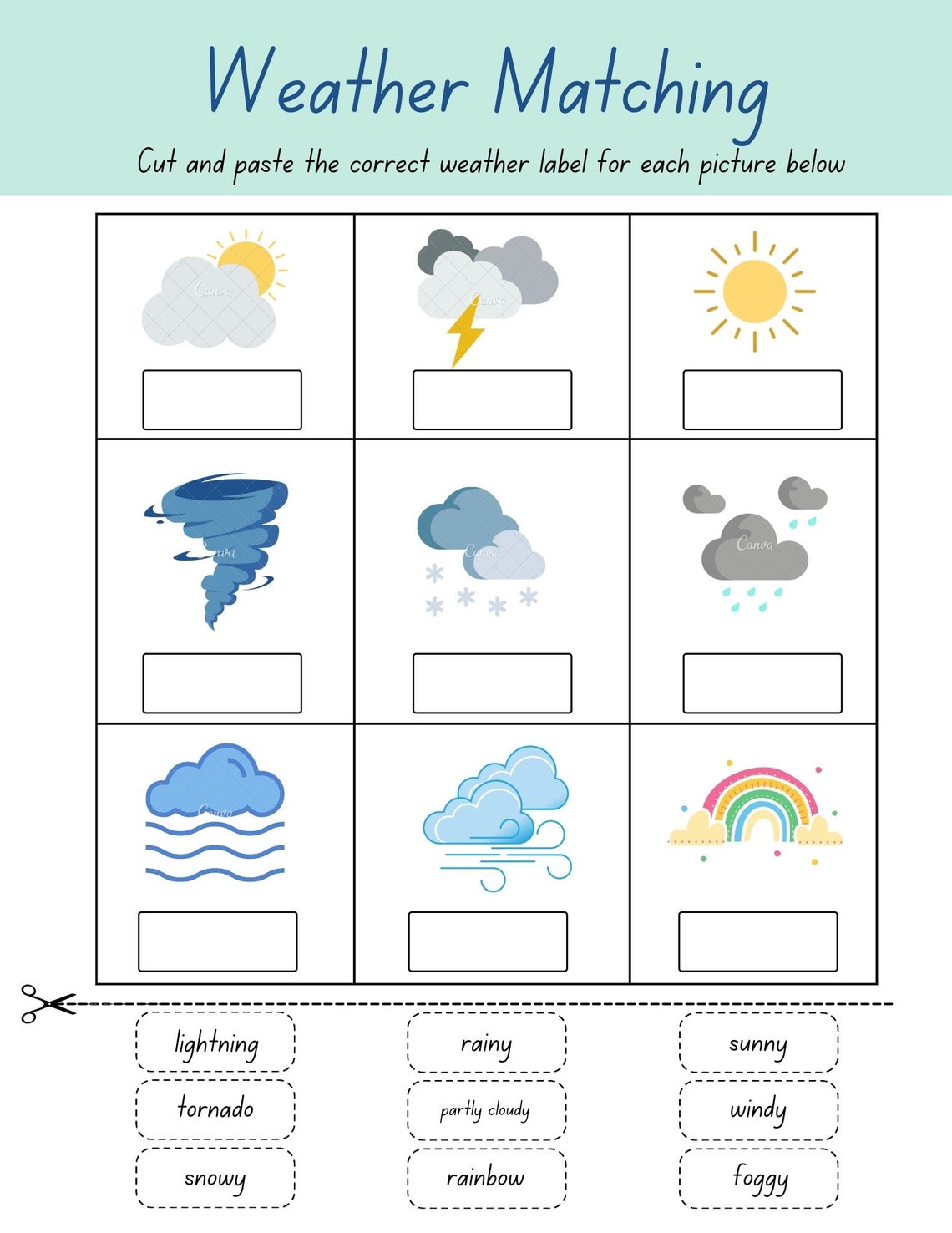 Weather Activity Book ( Digital , Printable, 6 Pages) - Etsy