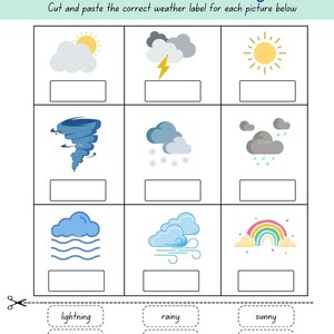 Weather Activity Book ( Digital , Printable, 6 Pages) - Etsy