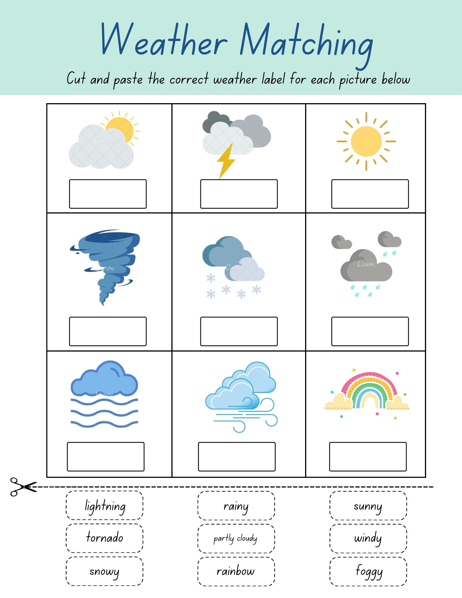 Weather Activity Book ( Digital , Printable, 6 Pages) - Etsy