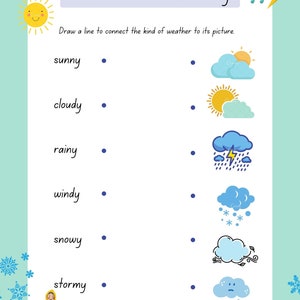 Weather Activity Book ( Digital , Printable, 6 Pages) - Etsy
