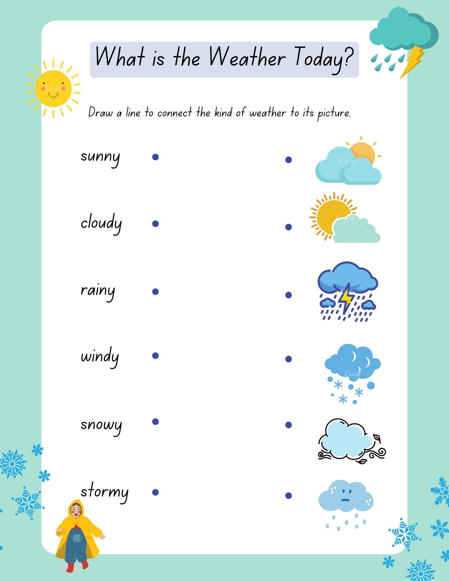 Weather Activity Book ( Digital , Printable, 6 Pages) - Etsy