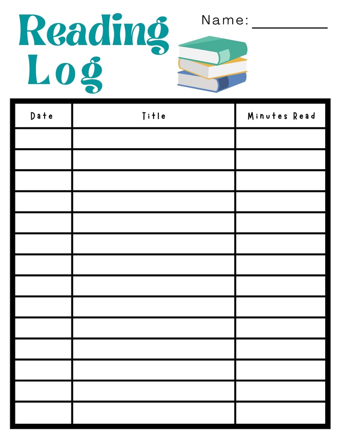 Reading Log ( Digital, Printable ) - Etsy