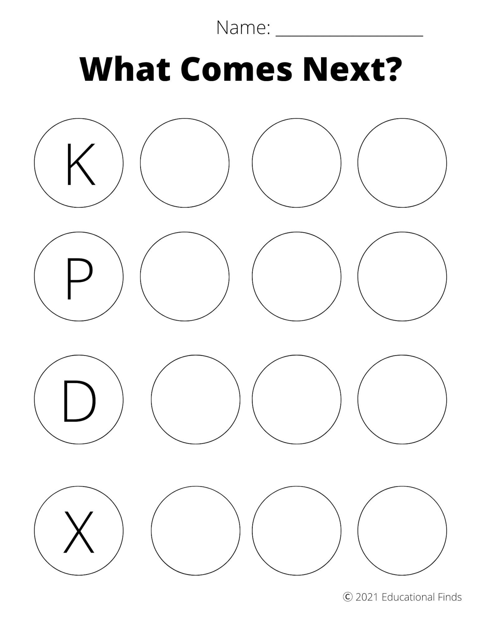 What Comes Next Printable/ Digital Alphabet Activity - Etsy