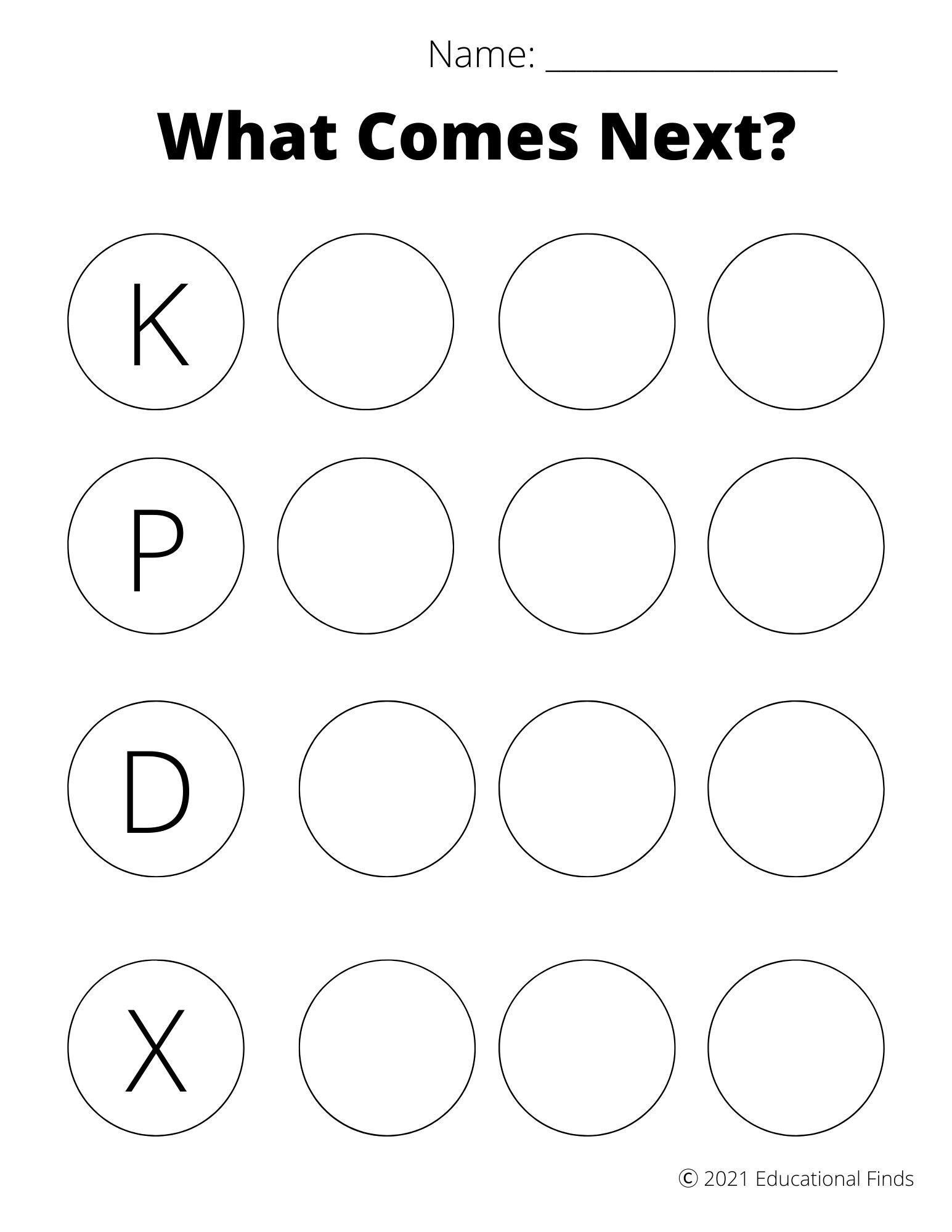What Comes Next Printable/ Digital Alphabet Activity - Etsy